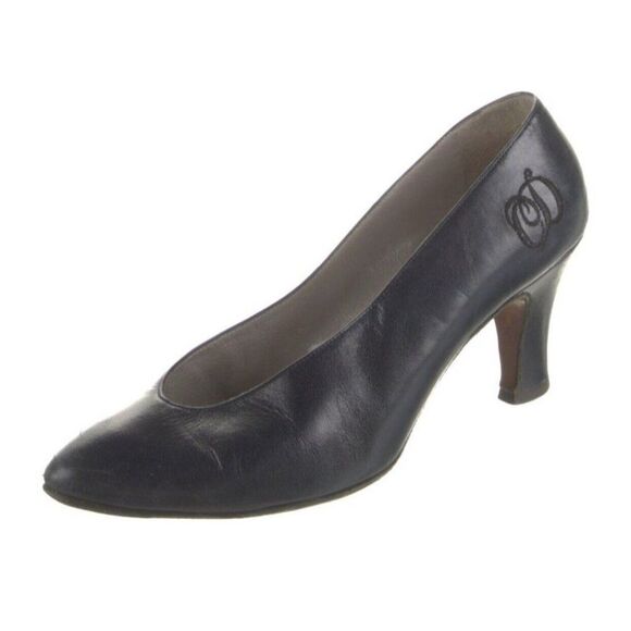 Dior | Shoes | Christian Dior Authentic Vintage 95srare Solid Navy Blue ...